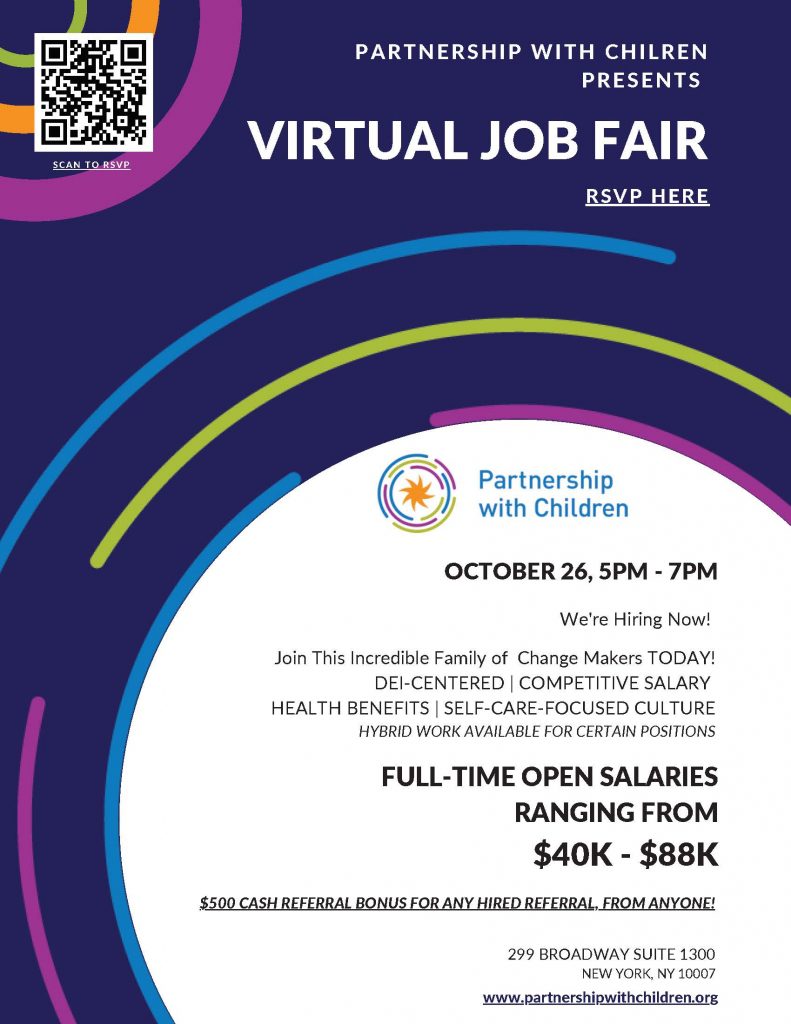 Virtual Job Fair October 26, 2022 | Partnership with Children